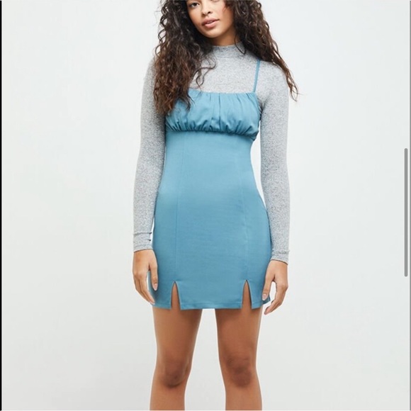 La Hearts | Dresses | La Hearts Shirred Double Slit Mini Dress | Poshmark